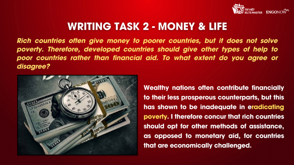Bài mẫu IELTS WRITING TASK 2: MONEY & LIFE - Trí Việt IELTS Master