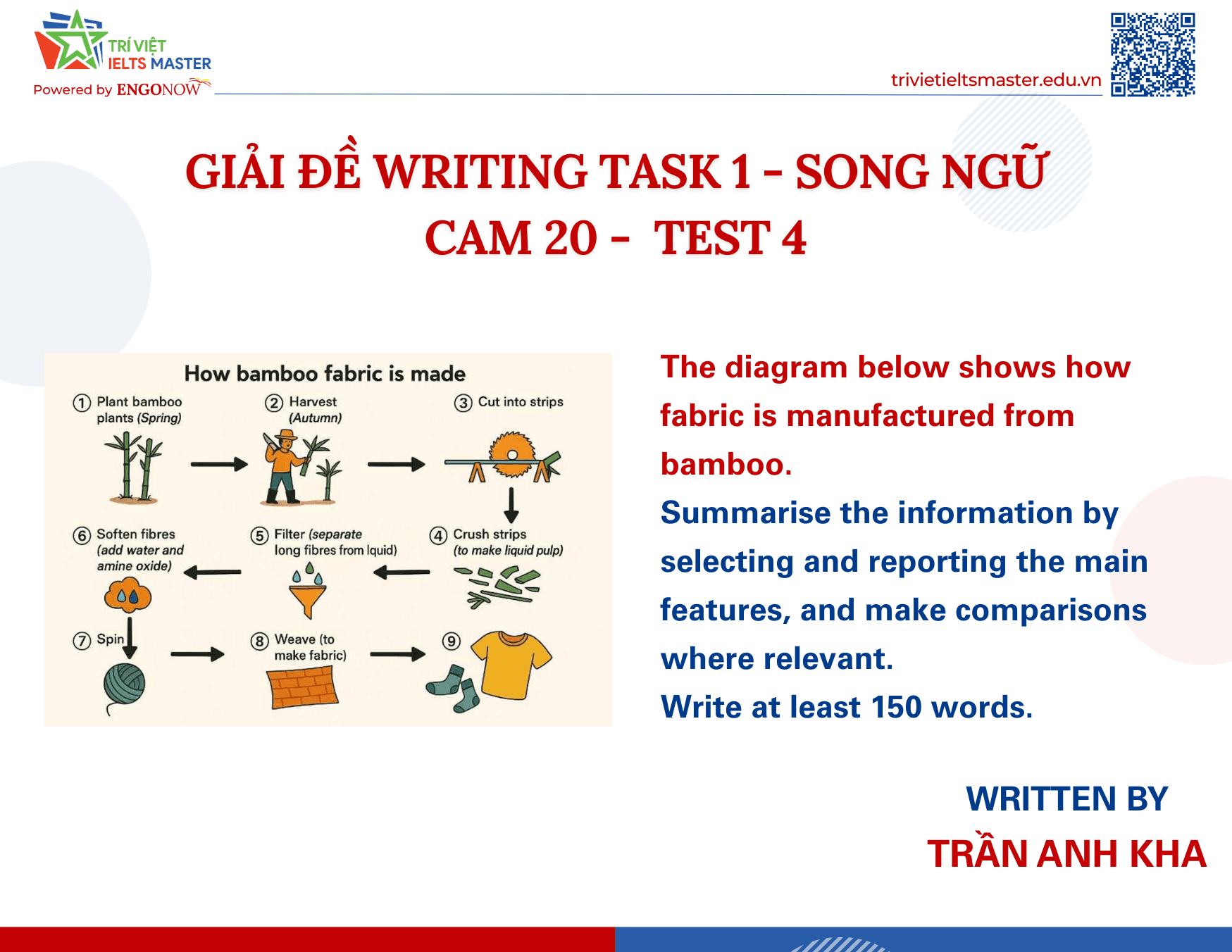 [CAM 20- SONG NGỮ] BÀI MẪU ĐỀ THI IELTS WRITING TASK 1 - CAM 20 - TEST ...